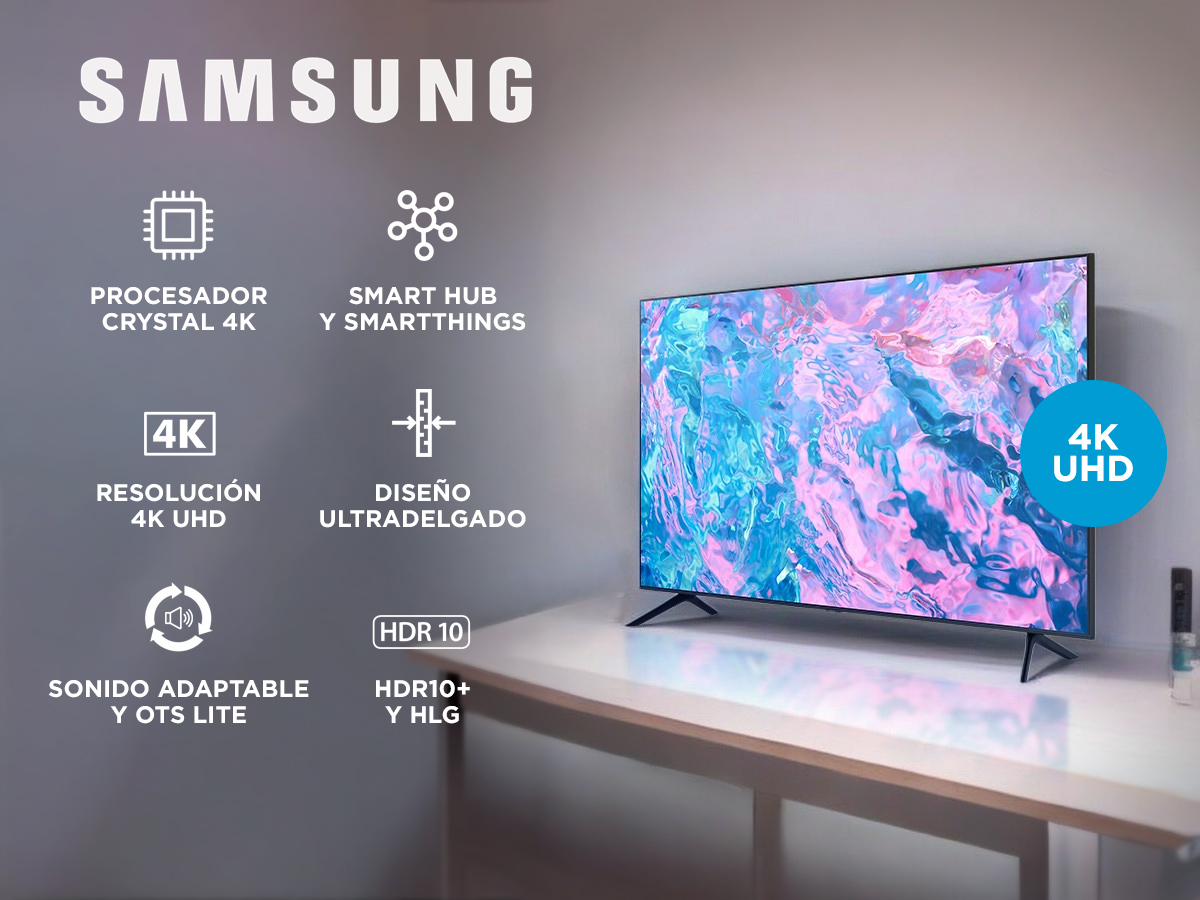 Smart TV 43 Pulgadas Samsung Crystal UHD 4K SERIE CU7000 | Bidcom