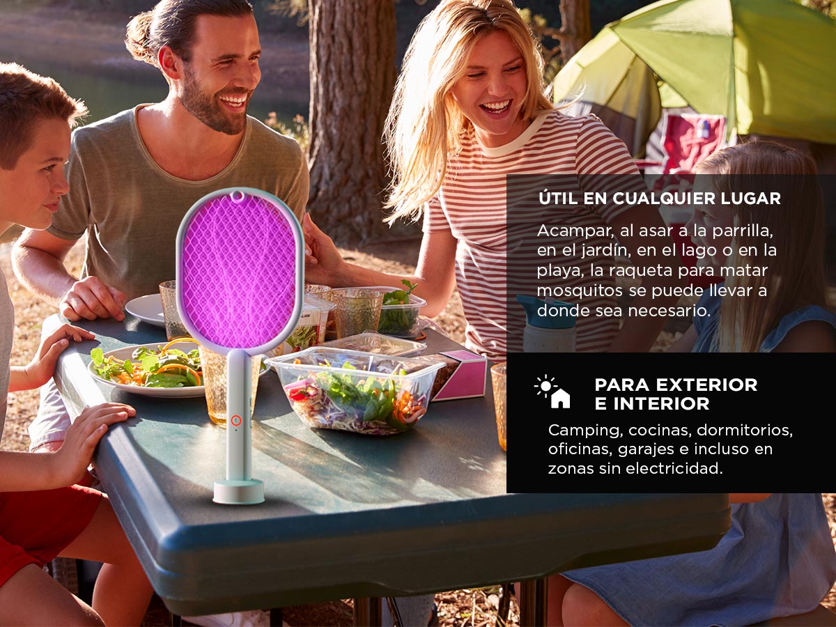 Raqueta Paleta Mata Moscas Mosquitos Recargable Usb dual Trampa ...