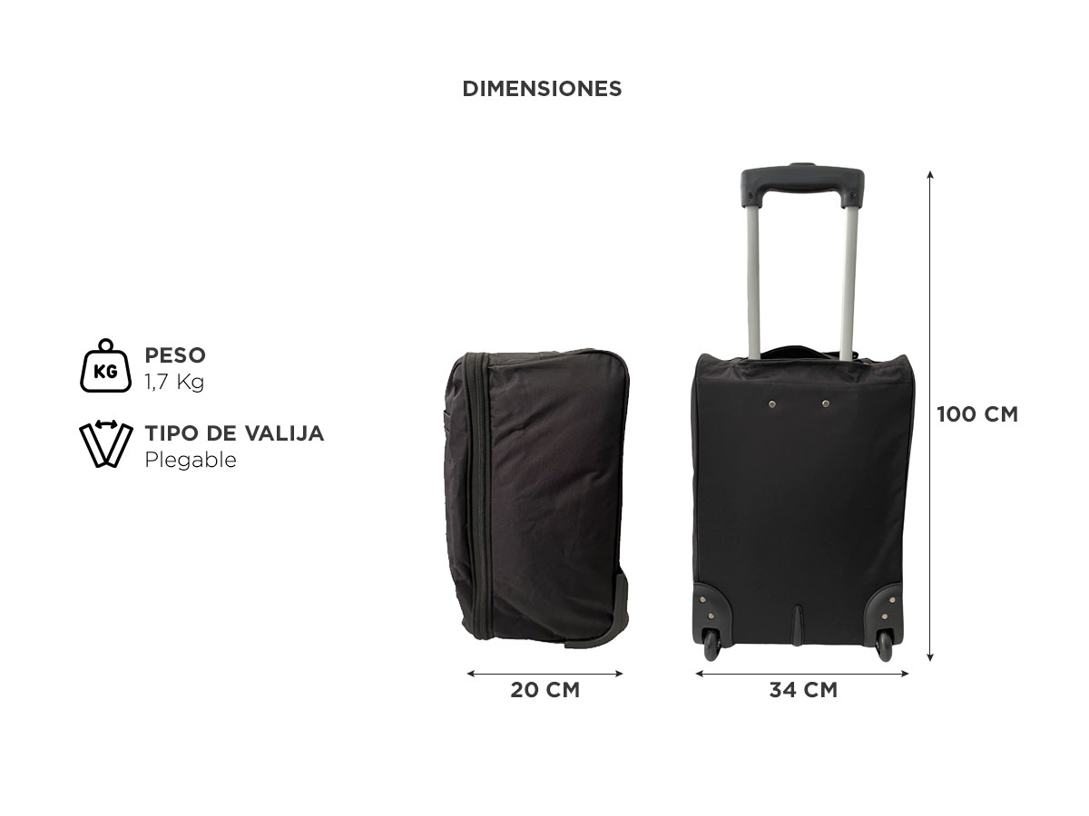Valija Plegable Gadnic Carry On Tela Reforzada | Gadnic