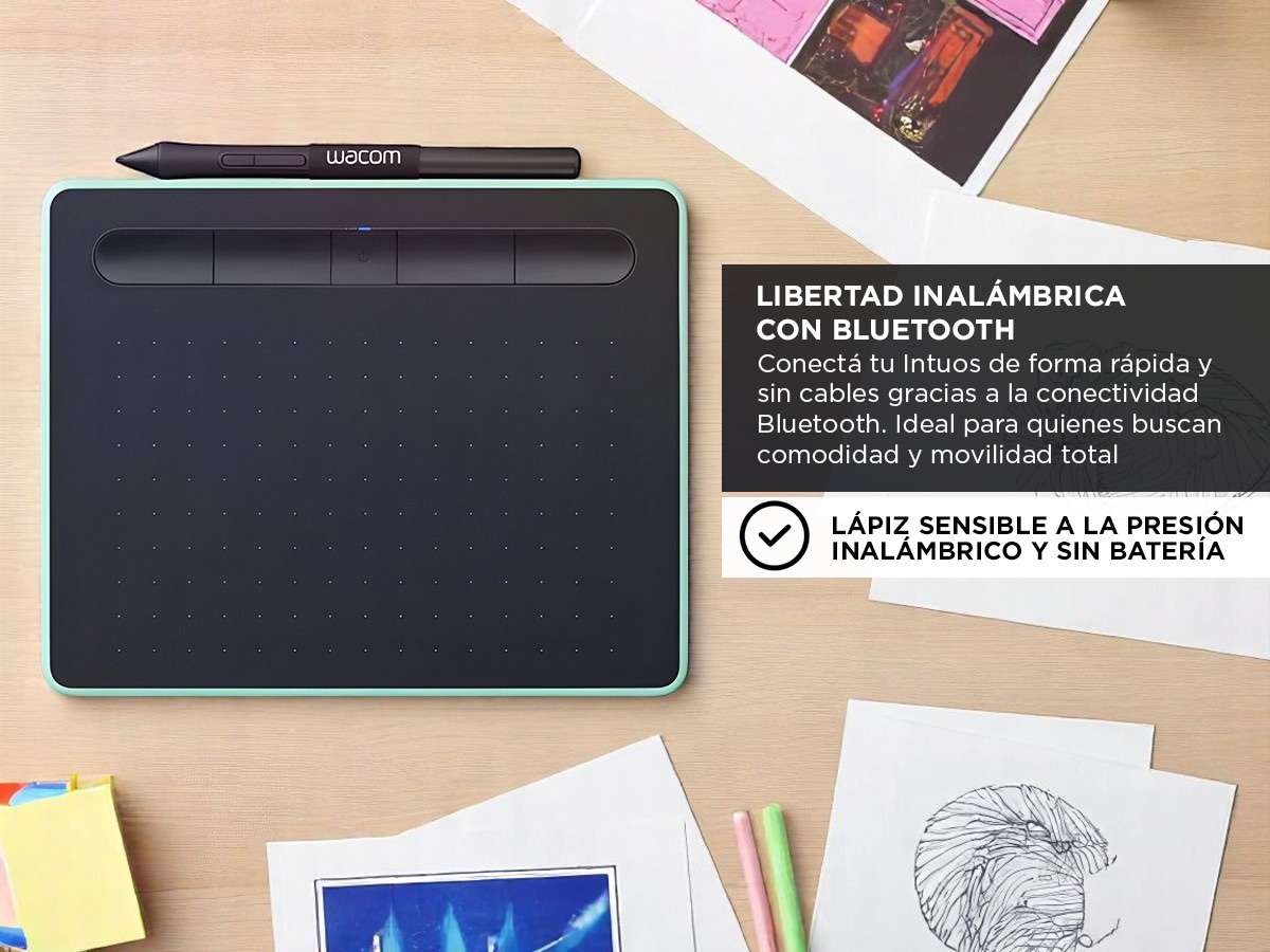 Tableta Grafica Wacom CTL4100WLEO con Bluetooth Con Lápiz | Bidcom
